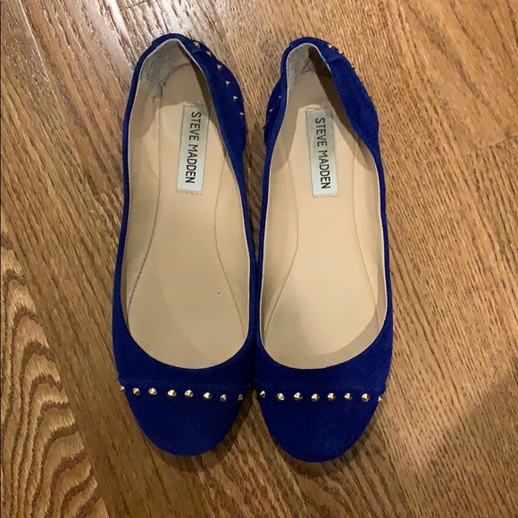 Steve Madden | Shoes | Steve Madden Blue Gold Stud Flat 7 | Poshmark